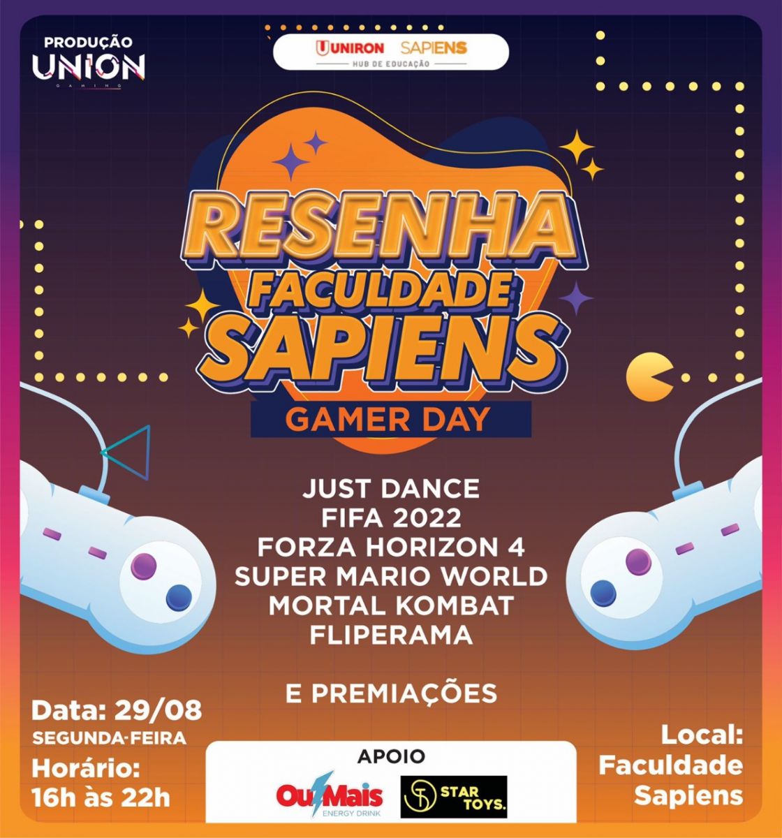 29 DE AGOSTO: Uniron Sapiens promove o Gamer Day no Dia Mundial do ...